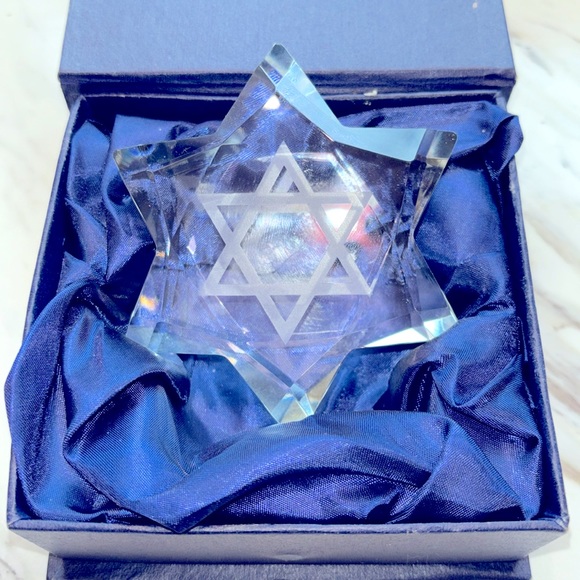 Art | Crystal Glass Jewish Star Paperweight | Poshmark